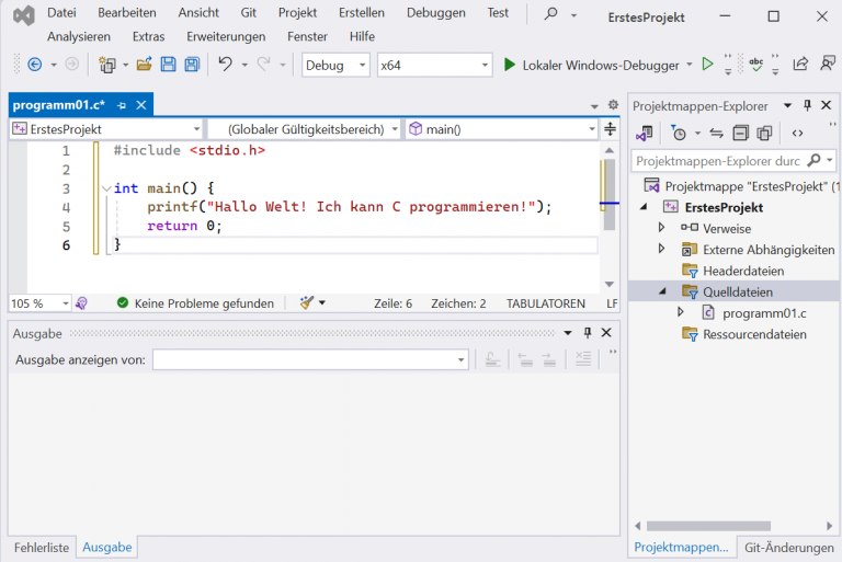 Ein erstes C-Programm erstellen – info-prof