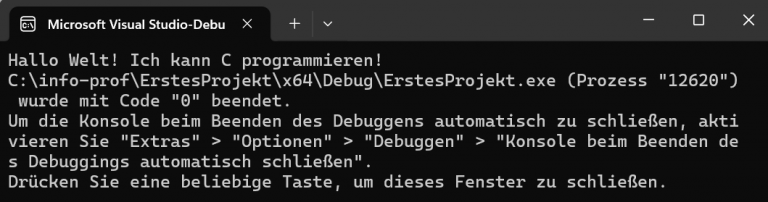 Ein erstes C-Programm erstellen – info-prof